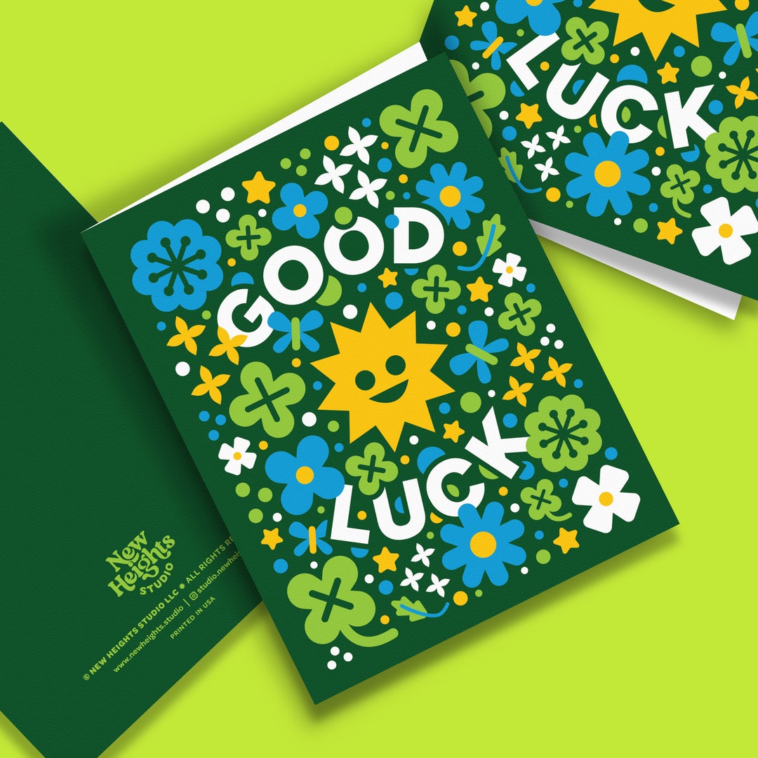 GOOD LUCK A2-size Greeting Card (blank Inside) | Everyday Card, Good ...