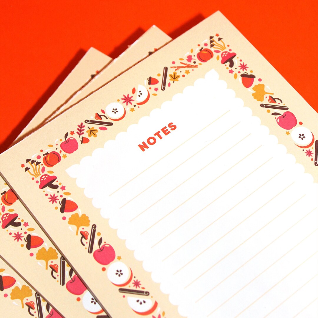 AUTUMN HARVEST To-do Notepad (5x7) | Cottagecore Mushroom Notepad ...