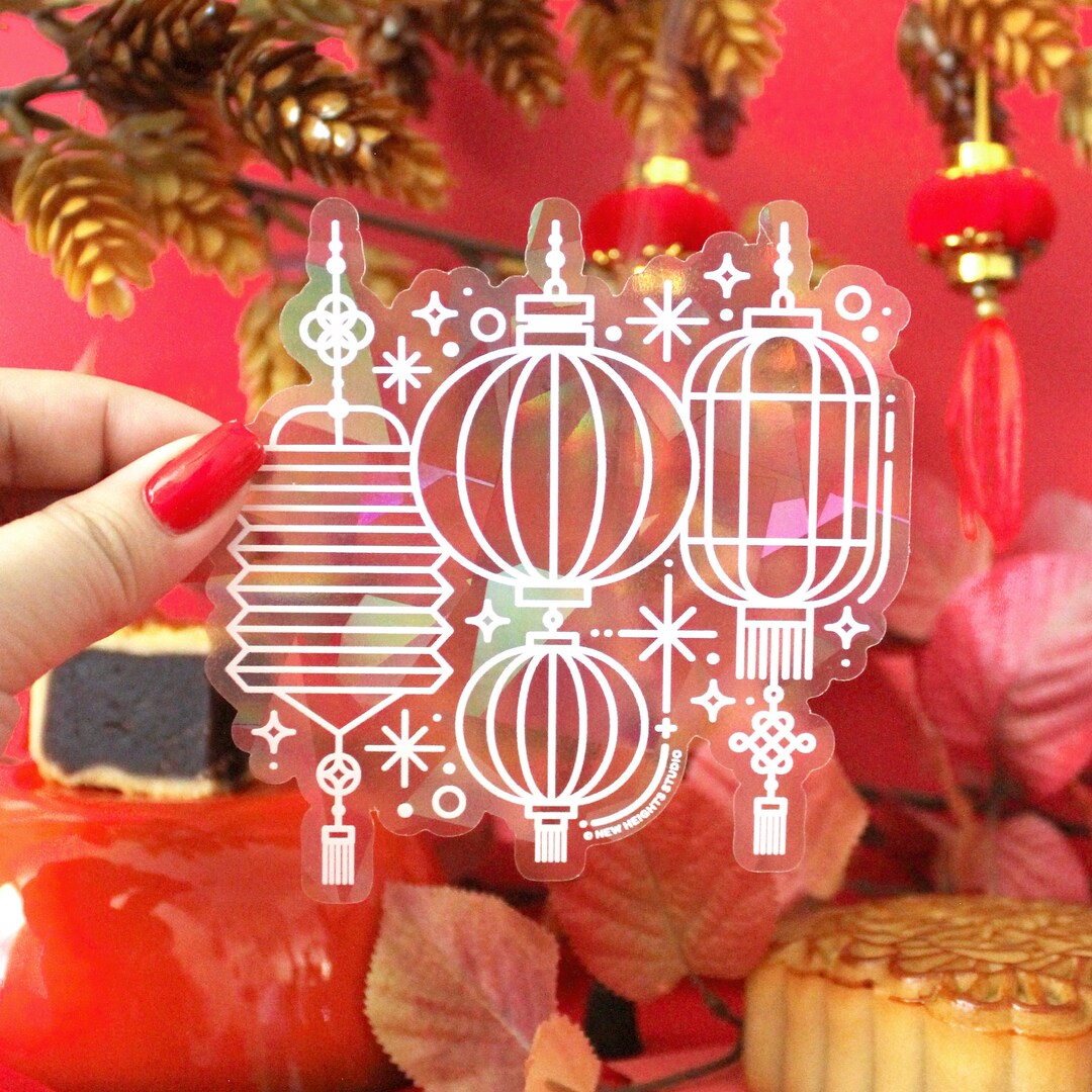 PAPER LANTERNS Window Suncatcher Sticker 4 X 4 / Asian - Etsy