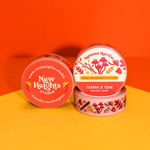 AUTUMN HARVEST Fall Autumn Leaves Washi Tape (15mm/10m) | Mushroom ...