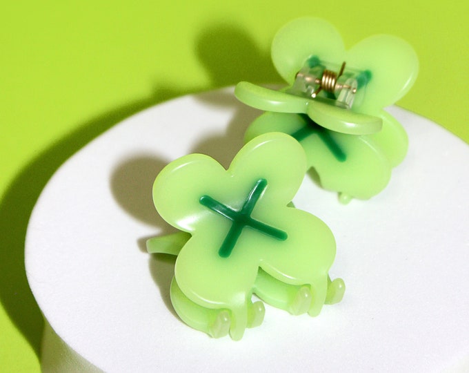 LUCKY CLOVER Mini Hair Claw New Heights Studios Acetate Hair Claw ...