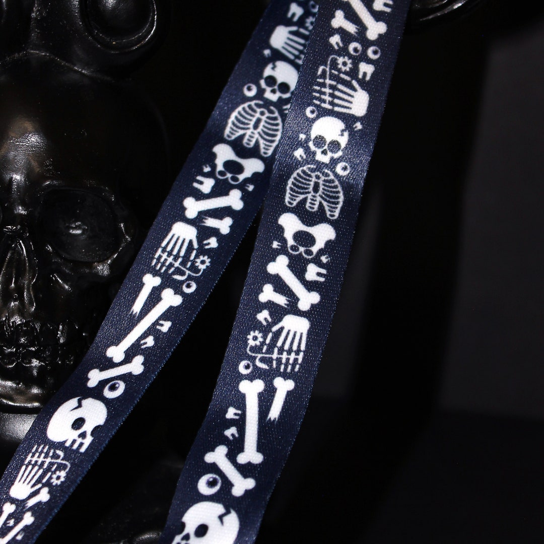 SKELETAL GRAVE Halloween Neck Lanyard Spooky Accessory, Skeleton ...