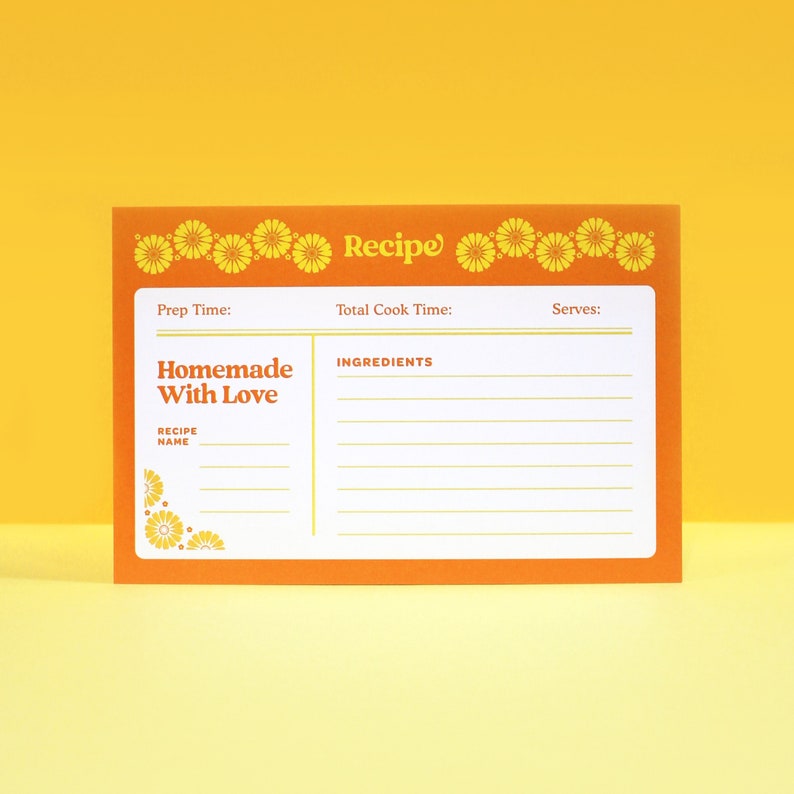 DAISY Pyrex Inspired Cooking Recipe Cards (6x4, Set of 5) | Printed ...