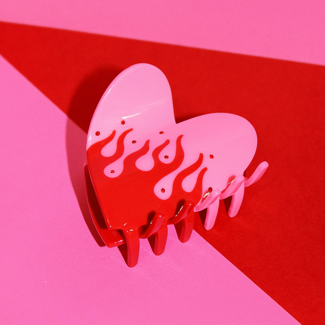 FURY Hair Claw New Heights Studios Acetate Hair Claw, Heart-shaped Hair ...