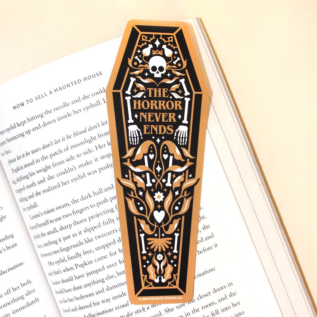 The Horror Never Ends | Horror Bookmark, Halloween Gift Idea, Spooky ...