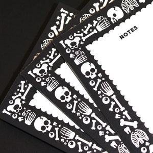SKELETAL GRAVE Notepad (5x7) / Cute Spooky Notepad, Cute Gothic ...
