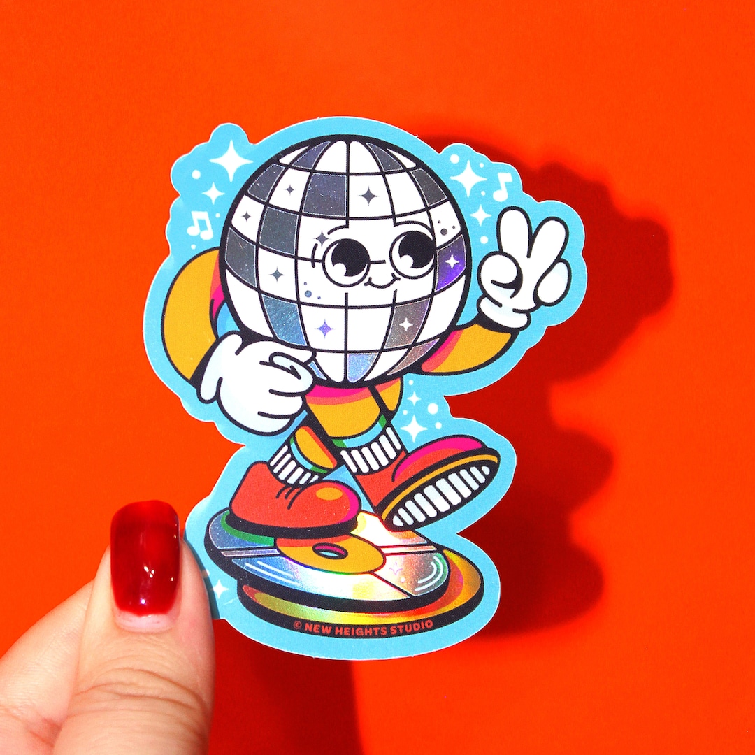 DISCO BABY Glossy Holographic Sticker | Disco Ball Original Character ...