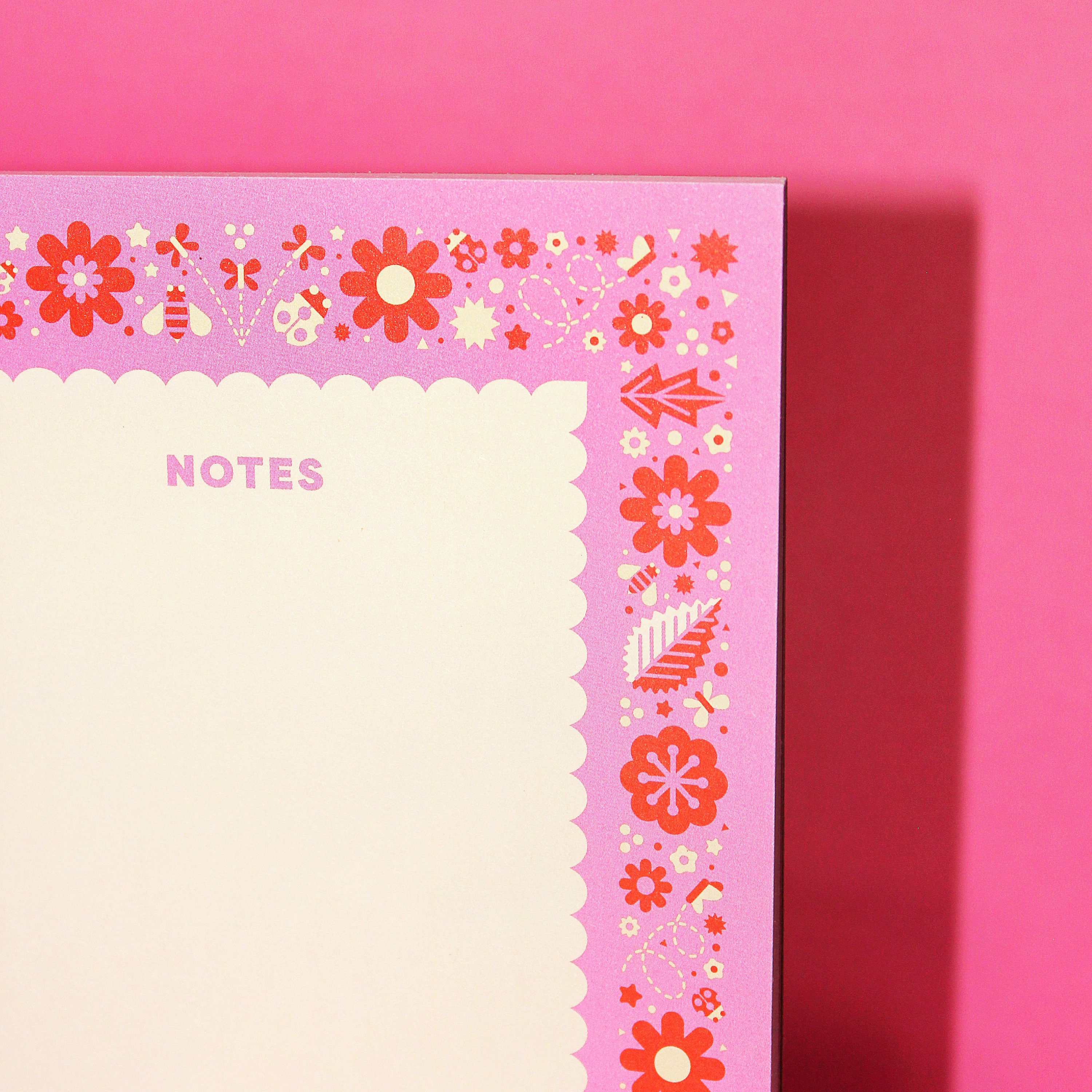FLOWER GARDEN (pink) Floral Notepad (5x7) | Desk Memopad, Floral ...