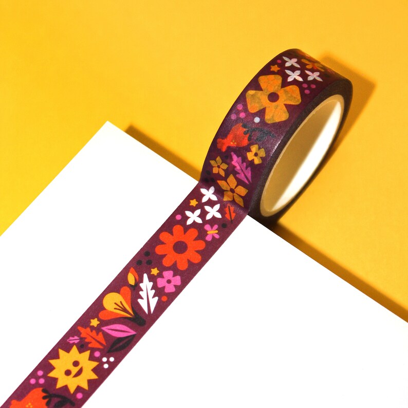 SUPER BLOOM Cute Retro Style Floral Washi Tape (15mm/10m) | California ...