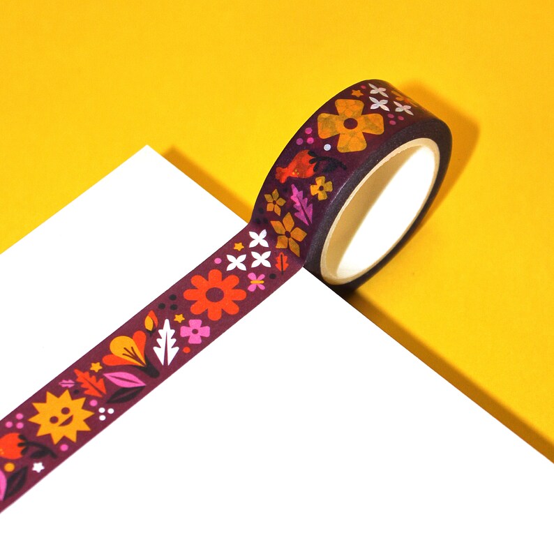 SUPER BLOOM Cute Retro Style Floral Washi Tape (15mm/10m) | California ...