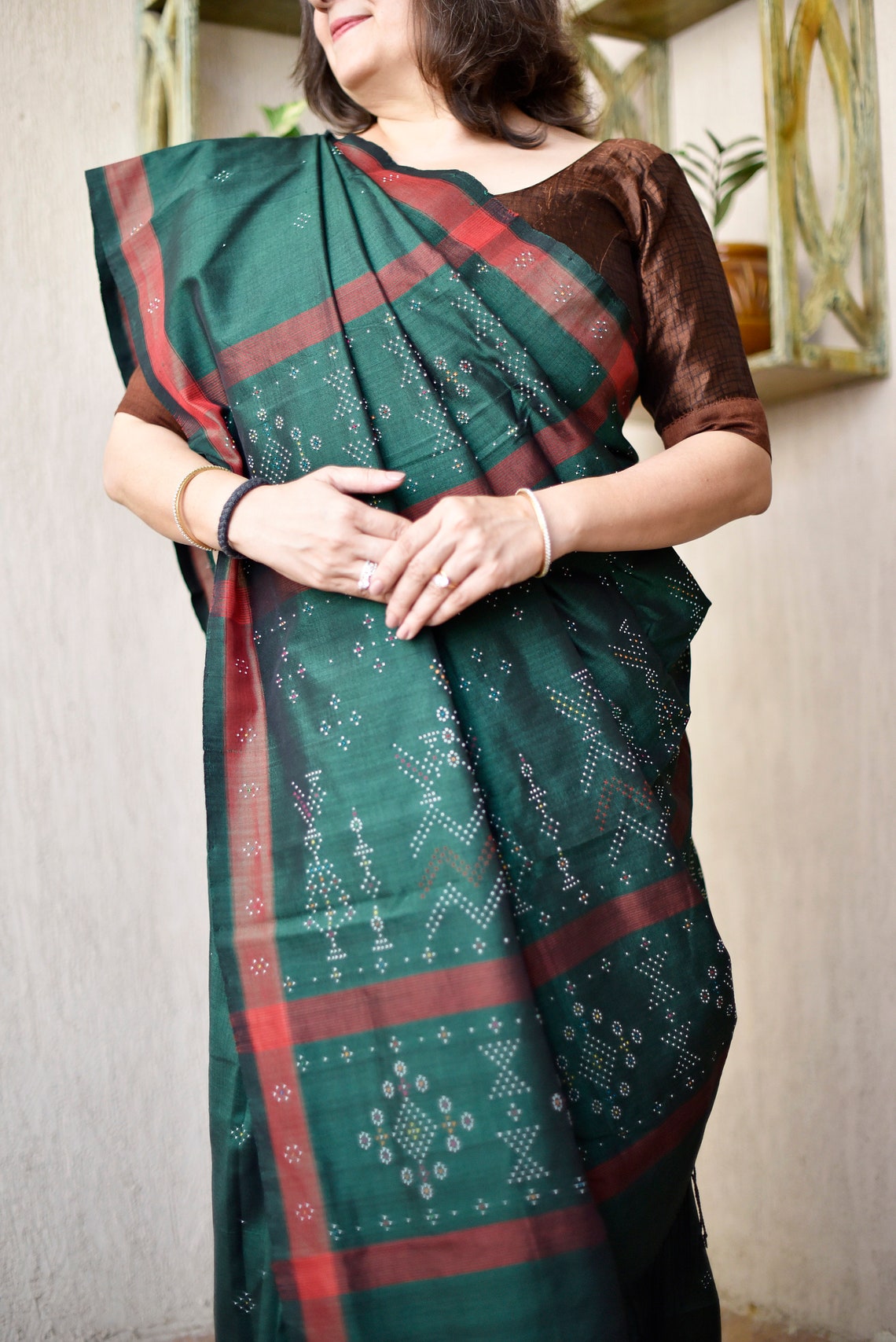 Tangalia Saree Cotton Silk Handmade Natural Dye Traditional Saree ...