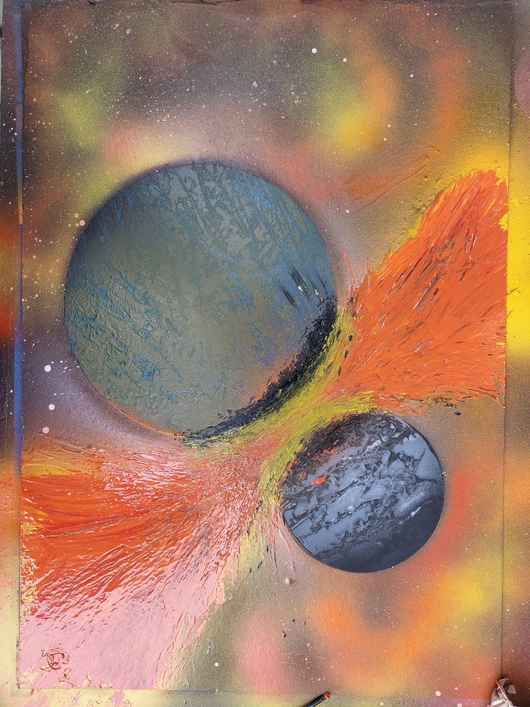Custom Spray Painted Planet in Space canvas/canvas Board // - Etsy