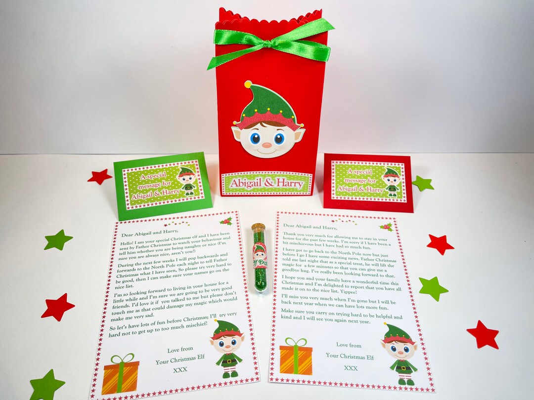 Personalised Elf Arrival and Departure Letters With Personalised Gift ...