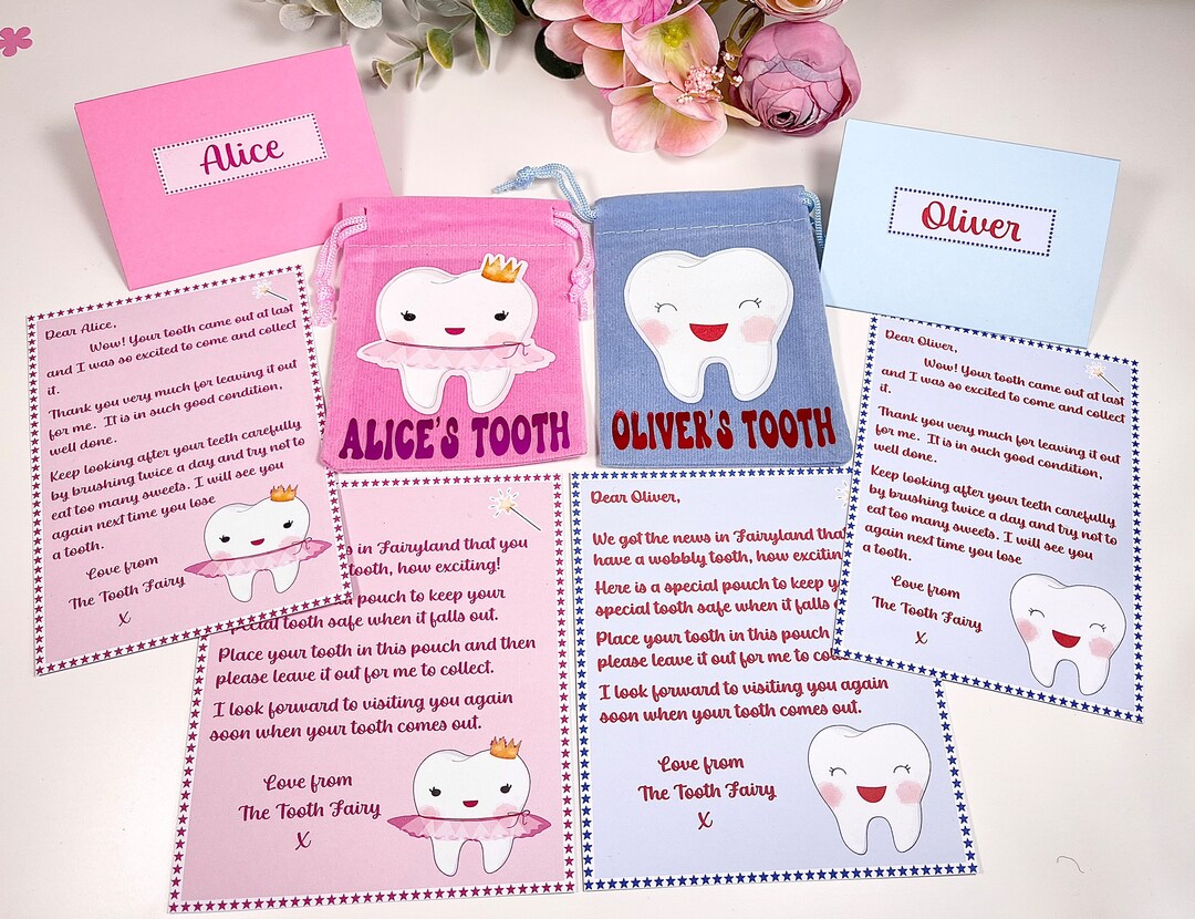 Tooth Fairy Bag, Personalised Tooth Fairy Pouch, Tooth Fairy Letter ...