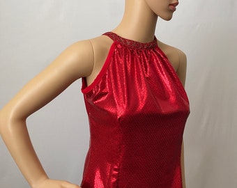 Red Metallic Top - Etsy