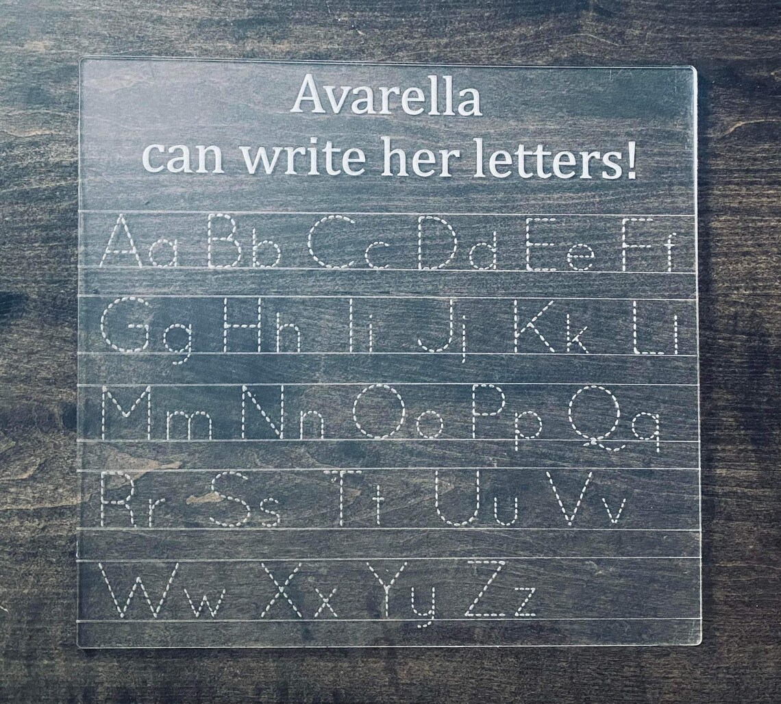 Acrylic Alphabet Tracing Pad. Cursive or Print Available With ...