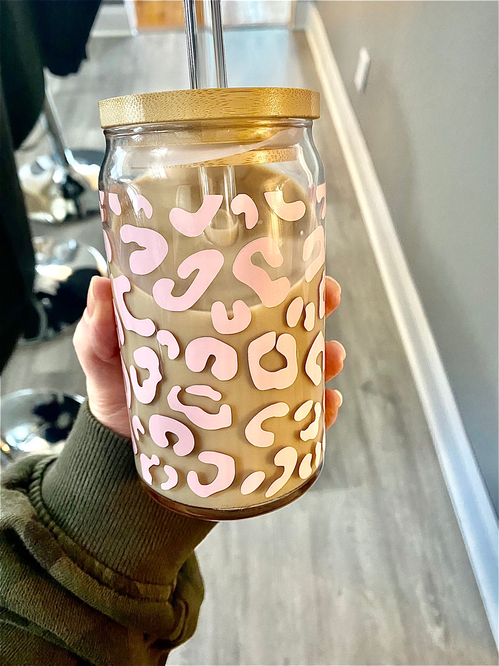 Cheetah Print Can Glass Beer Can Glass Leopard Print Can Shaped Glass ...