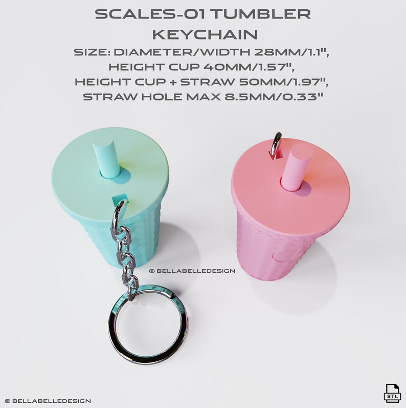 Scales Tumbler Keychain Stl File for 3D Printing Digital Download - Etsy