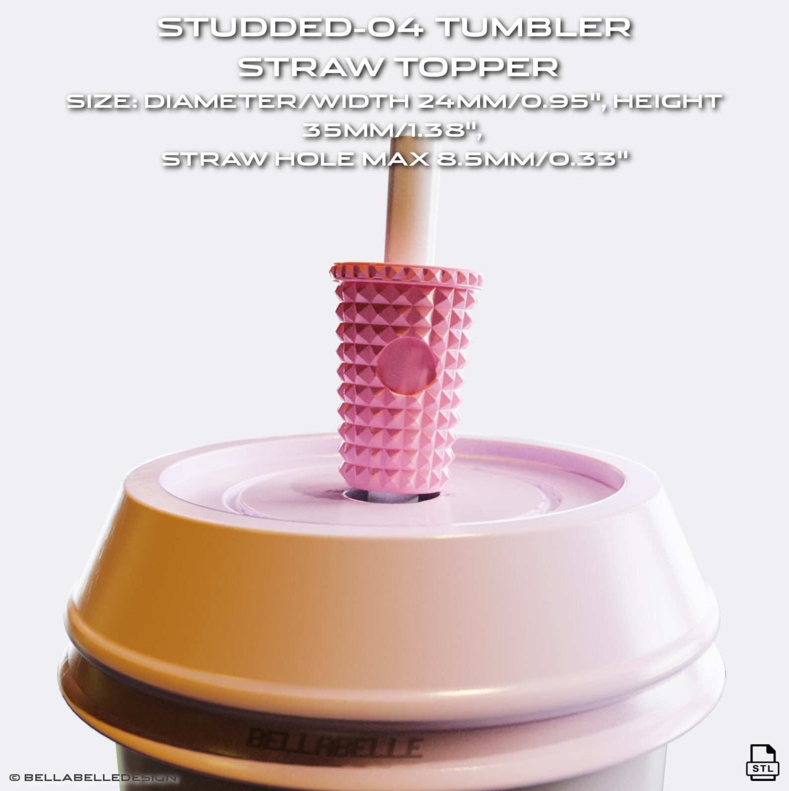 Studded Tumbler Straw Topper Stl File 3d for 3D Printing - Etsy