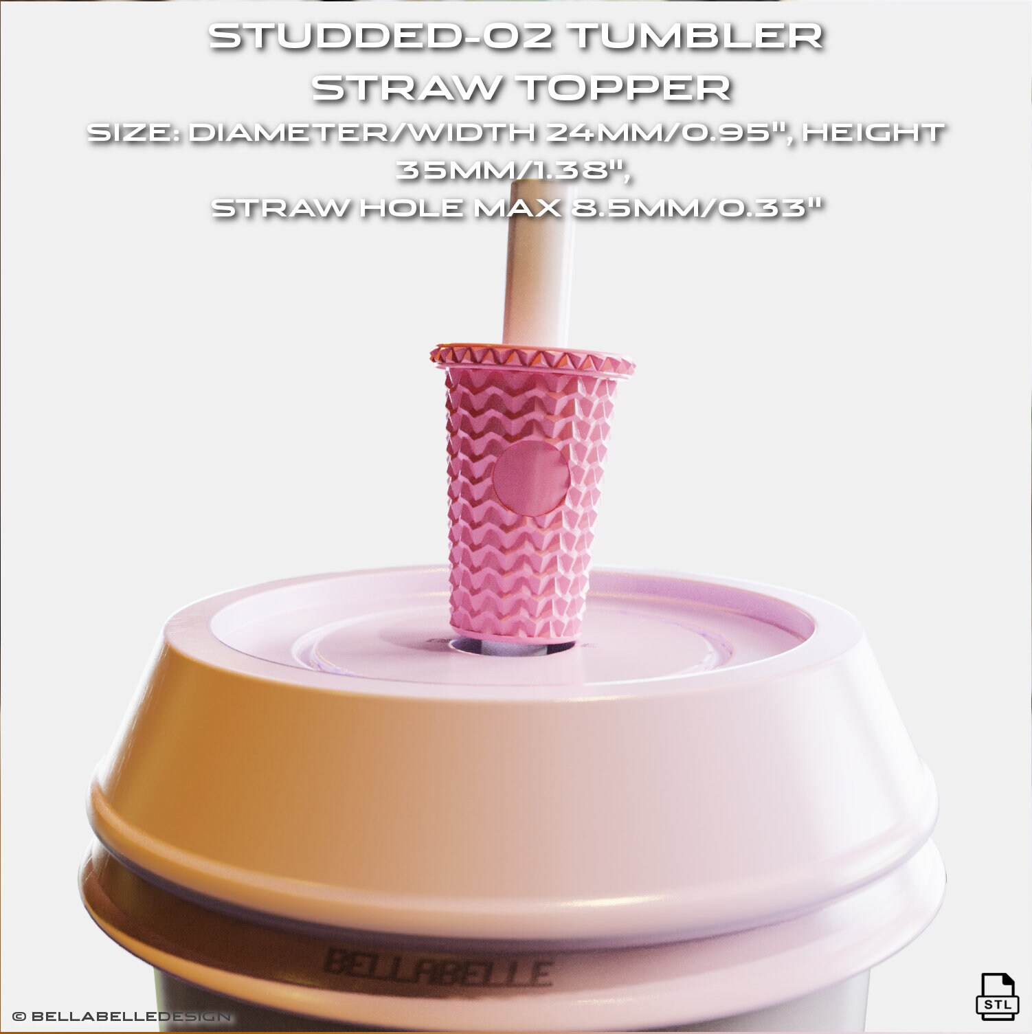 Studded Tumbler Straw Topper Stl File 3d for 3D Printing - Etsy