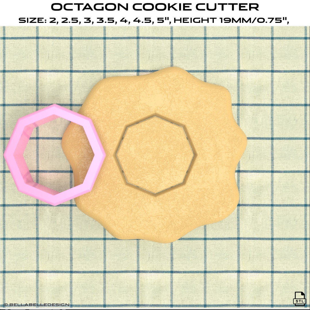 Octagon Cookie Cutter From 2" to 5" Options Digital STL File for 3d ...
