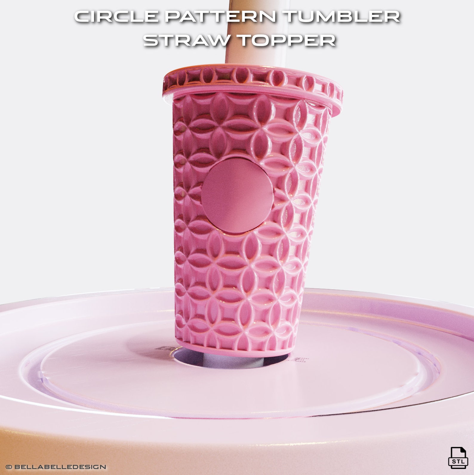 Circle Pattern Tumbler Straw Topper Buddy Stl File 3d for 3D - Etsy