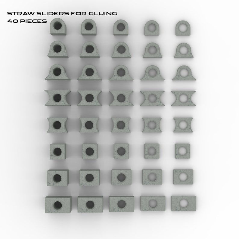 Straw Topper Glider SLIDES STL Pack 40 Pieces for 3D Printing, Digital ...