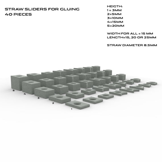 Straw Topper Glider SLIDES STL Pack 40 Pieces for 3D Printing - Etsy