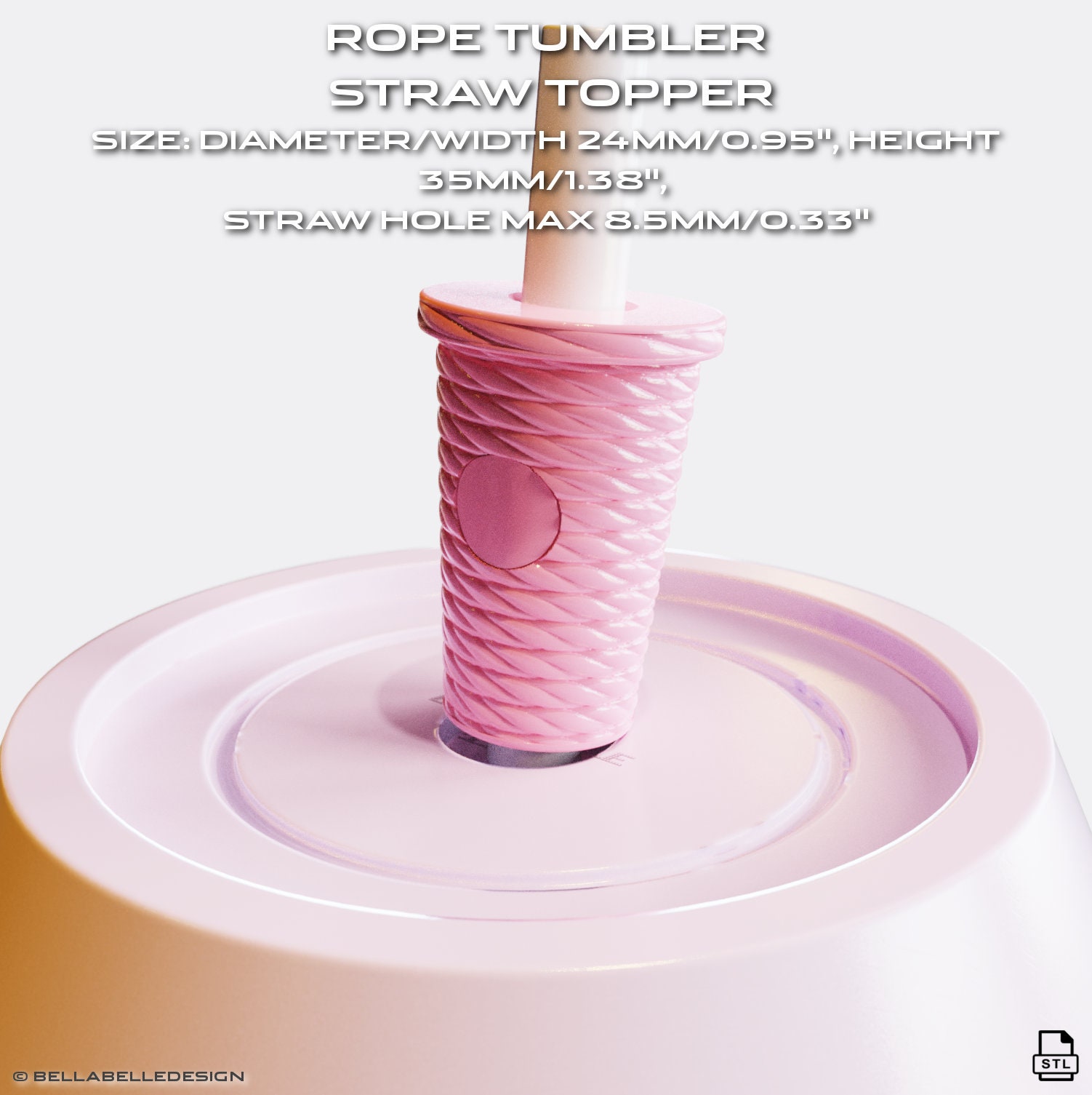 Rope Tumbler Straw Topper Buddy Stl File 3d for 3D Printing - Etsy