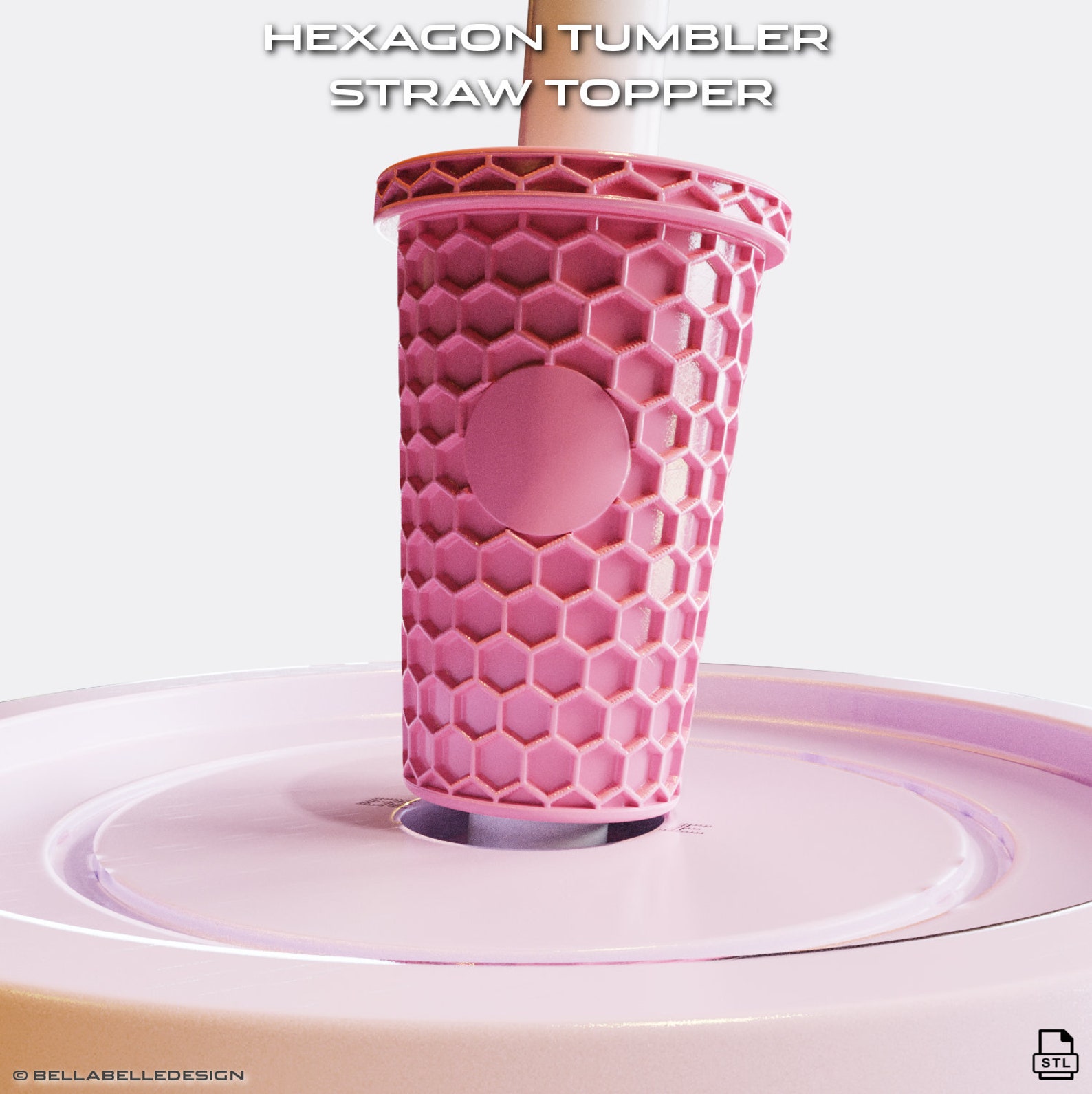 Hexagon Tumbler Straw Topper Buddy Stl File 3d for 3D Printing - Etsy