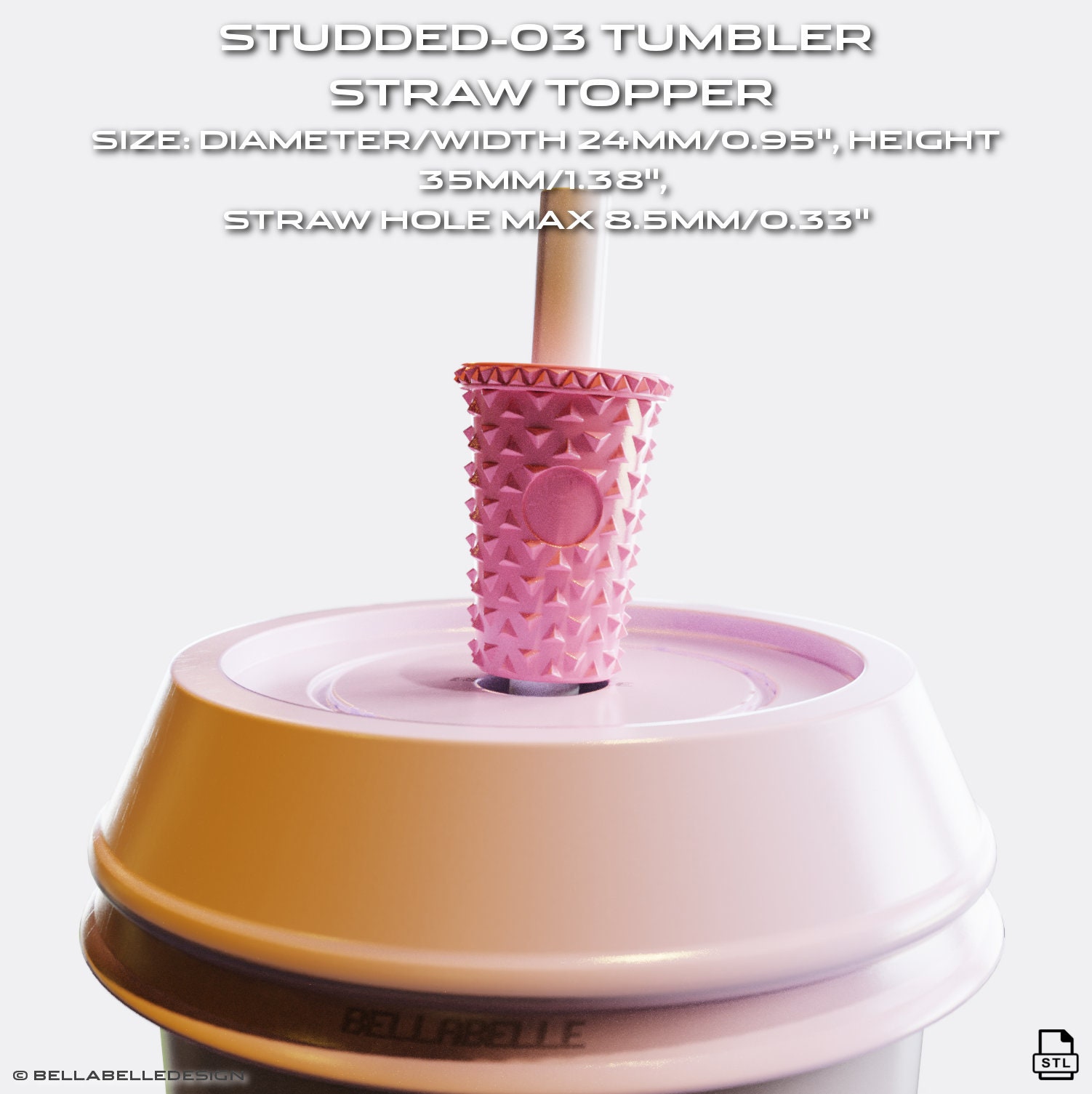 Studded Tumbler Straw Topper Stl File 3d for 3D Printing - Etsy