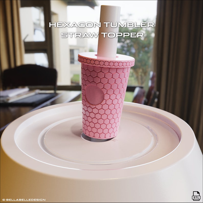 Hexagon Tumbler Straw Topper Stl File Straw Buddy Tumbler for 3D ...