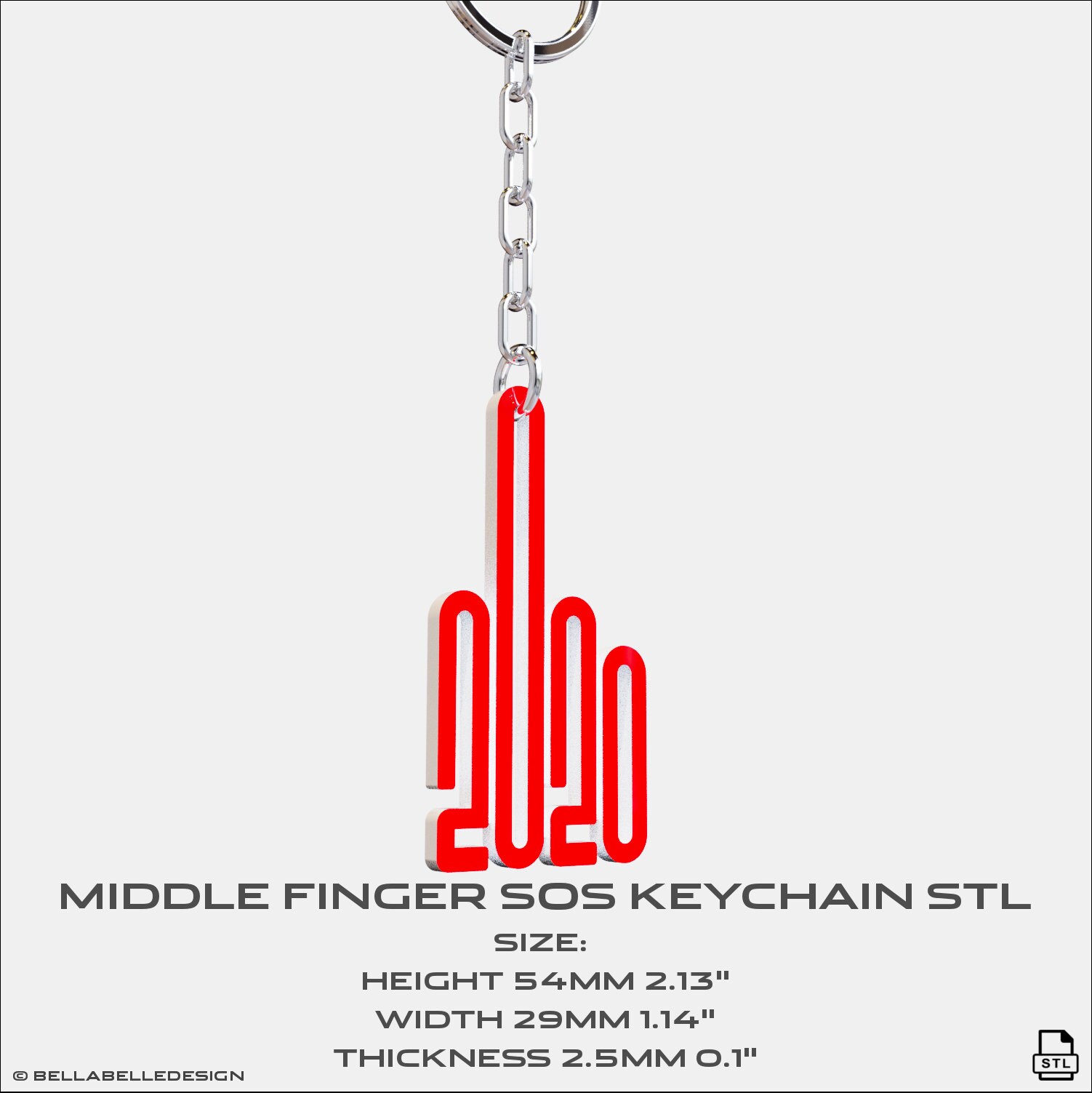 2020 Middle Finger SOS Keychain for 3D Printing Digital STL File - Etsy