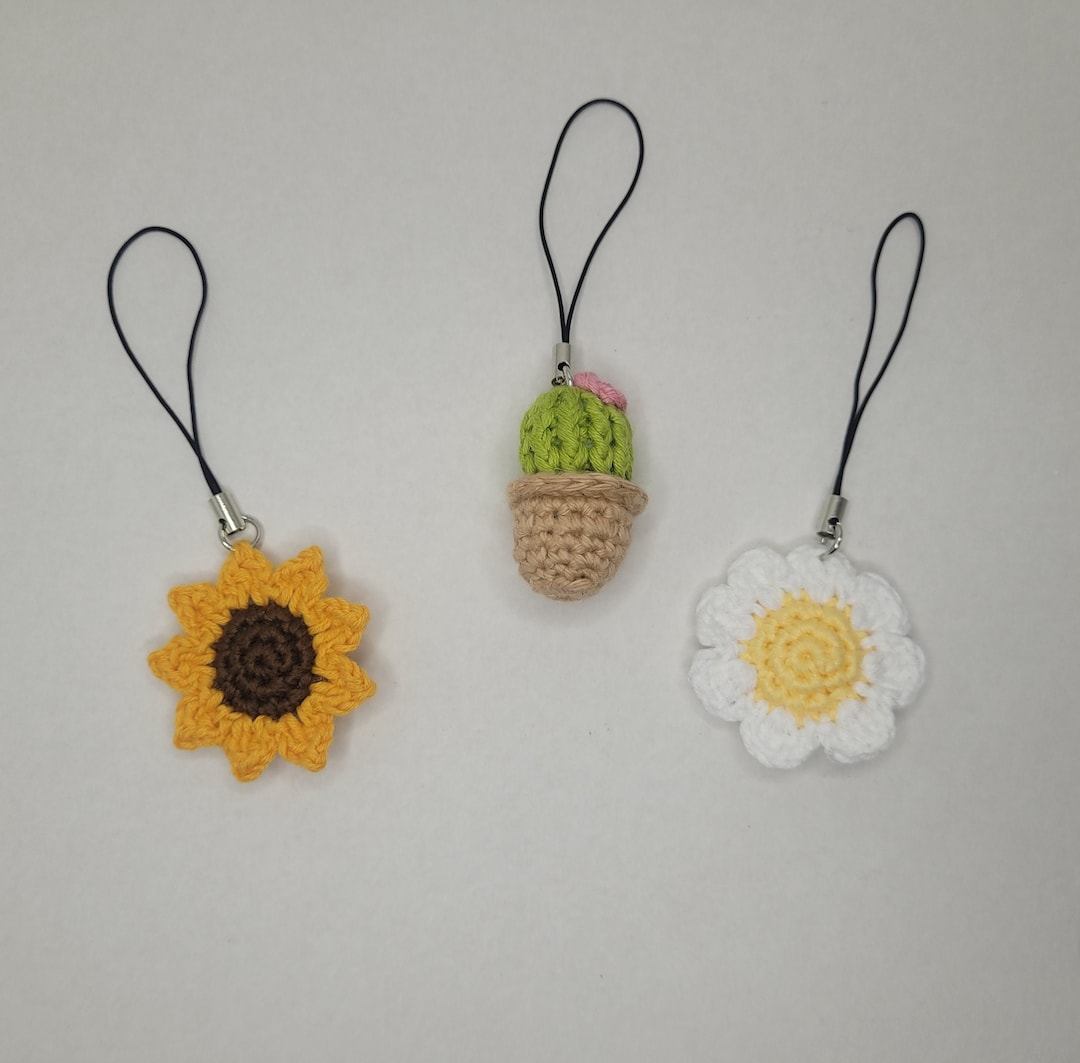 Crochet Phone Charms Handmade With 100% Cotton Yarn Phone Charm, Bag ...