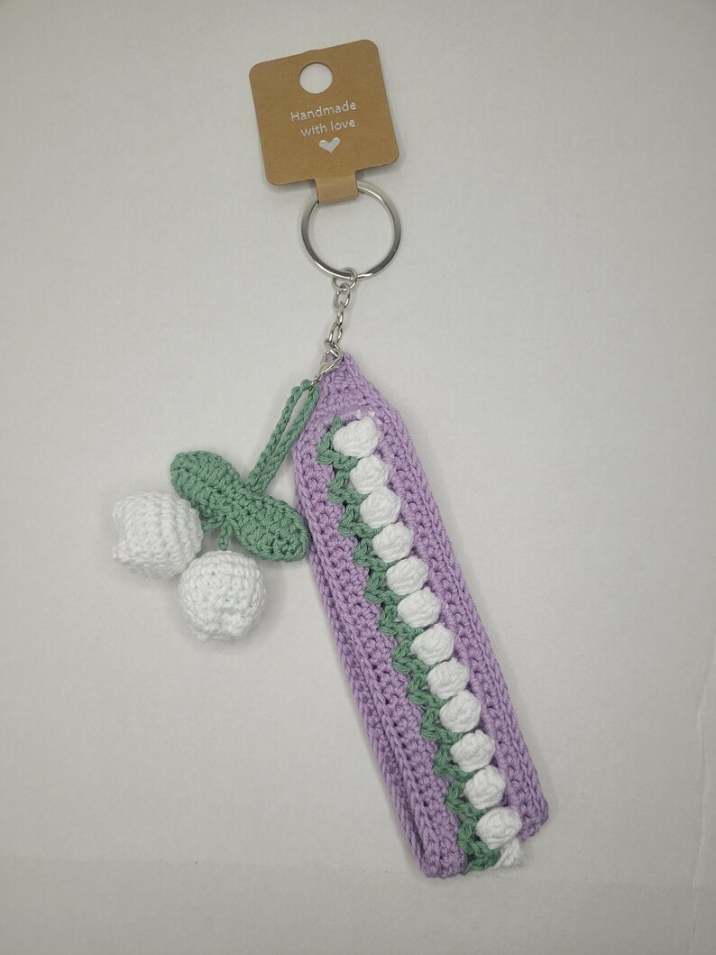 Tulip Wristlet Keychain, Handmade Crochet With 100% Cotton Yarn. Tulip ...