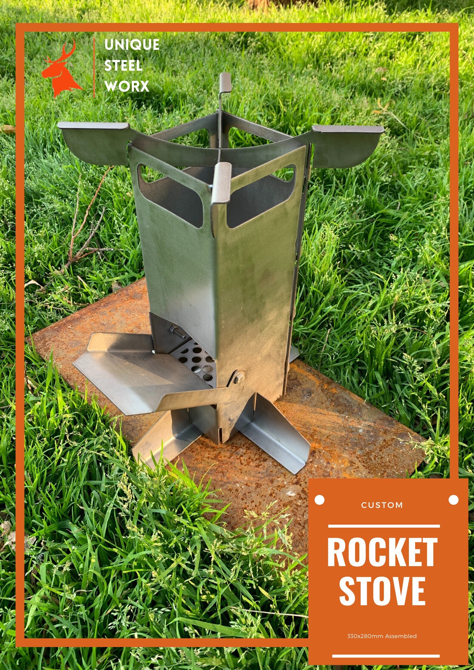 Portable Rocket Stove Compact Flat pack Wood Stove
