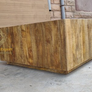 Wooden Coffee Table, Wood Square Box Style Coffee Table, Wooden ...
