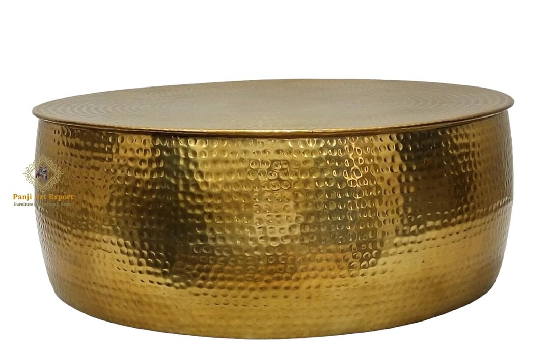 Wooden Gamla Coffee Table Gold Brass & Silver Brass Fitted Coffee Table ...