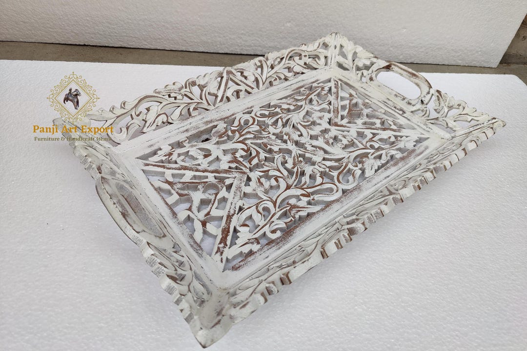 Wooden Tray Serving Tray Sets Handcrafted Hand Made Rustic Look ...