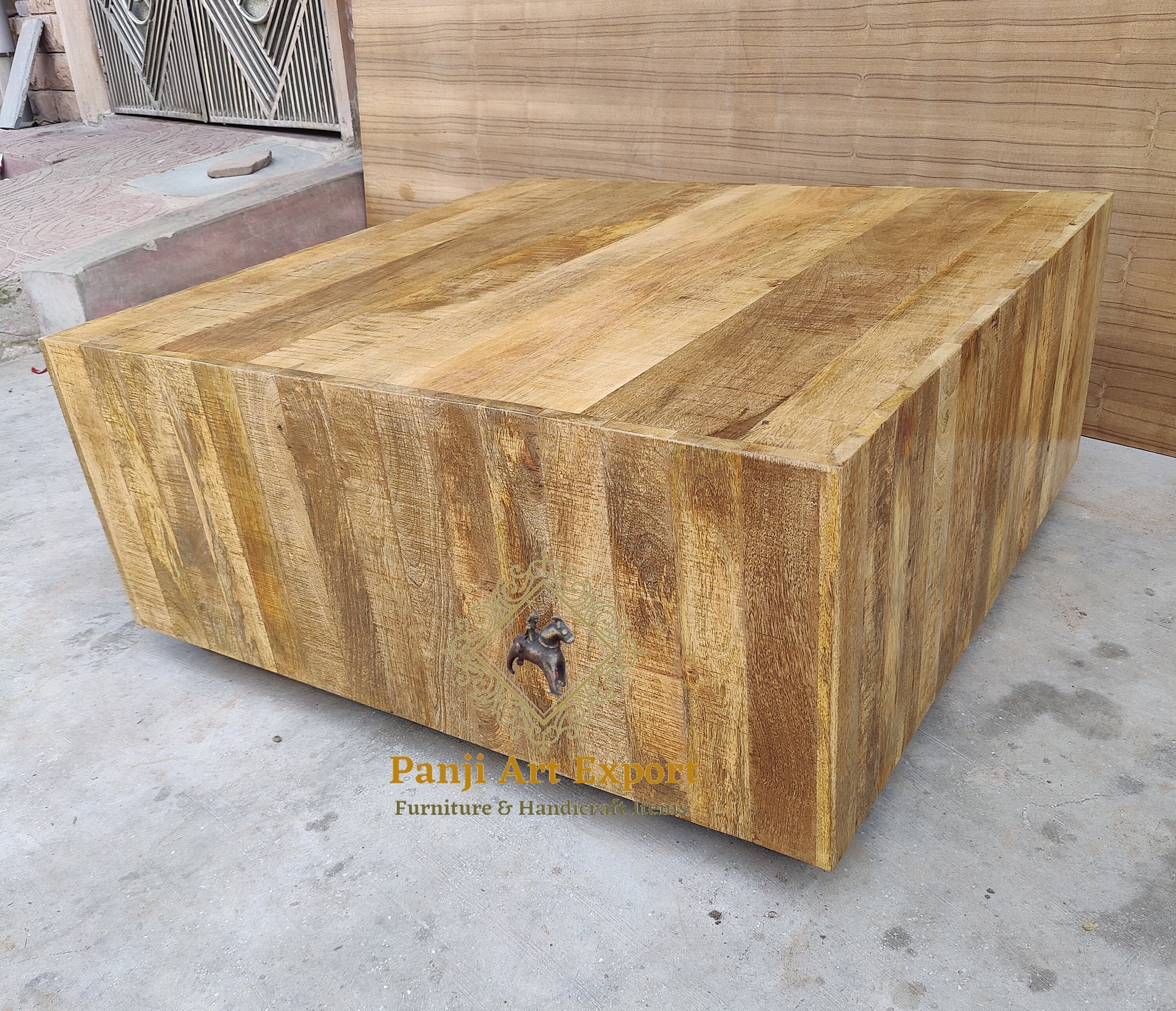 Wooden Coffee Table Wood Square Box Style Coffee Table - Etsy