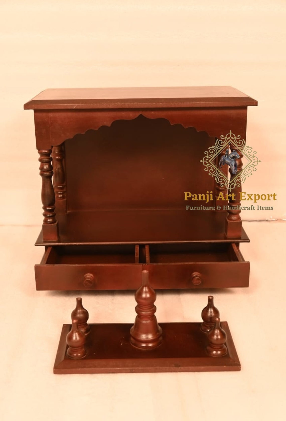 Wooden Temple Wall Mount Mandir Handcrafted Wall Hanging - Etsy