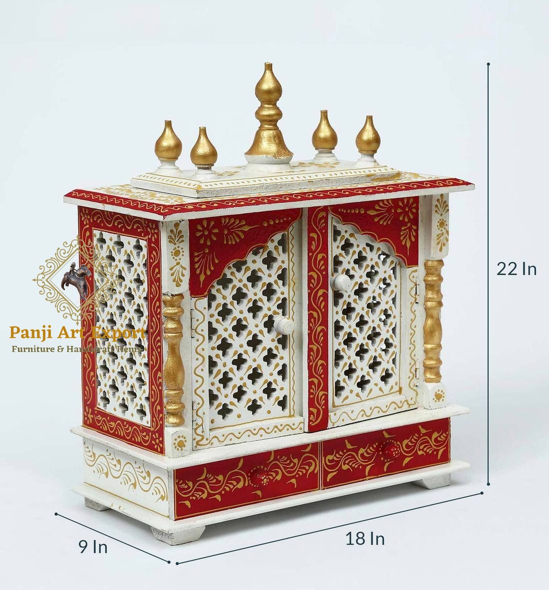 Wooden Temple Pooja Room Decor Handcrafted Wall Hanging Mandir Pooja ...