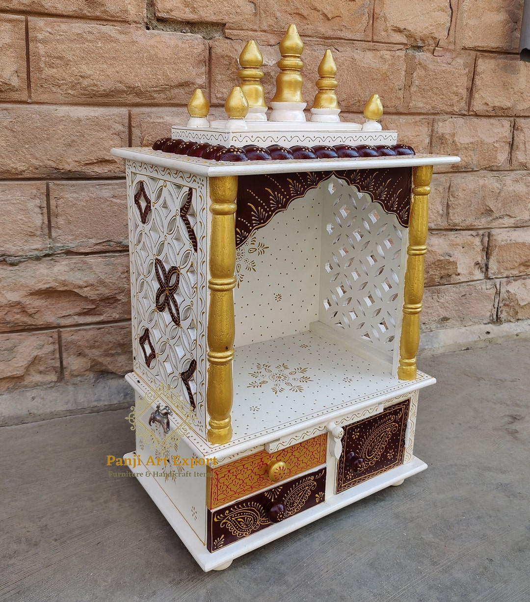 Wooden Temple Mandir Big a Size Temple With 3 Drawers Beautiful ...