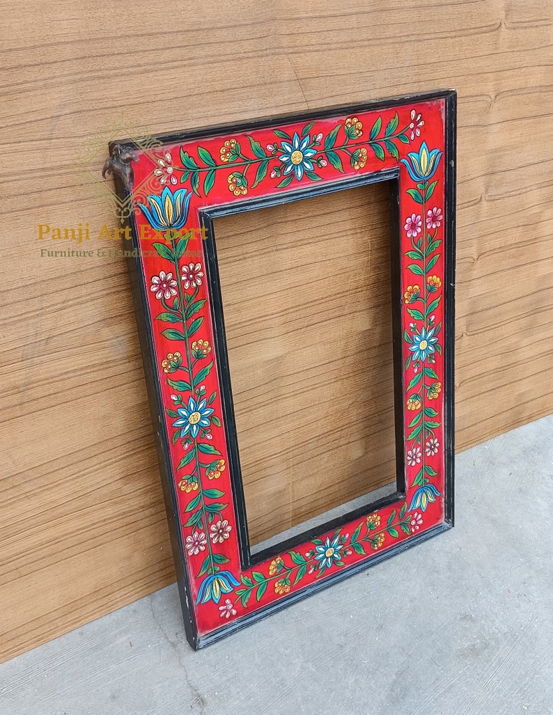 Hand Painted Wooden Photo Frame: Indian Antique Design, Home Decor Art ...