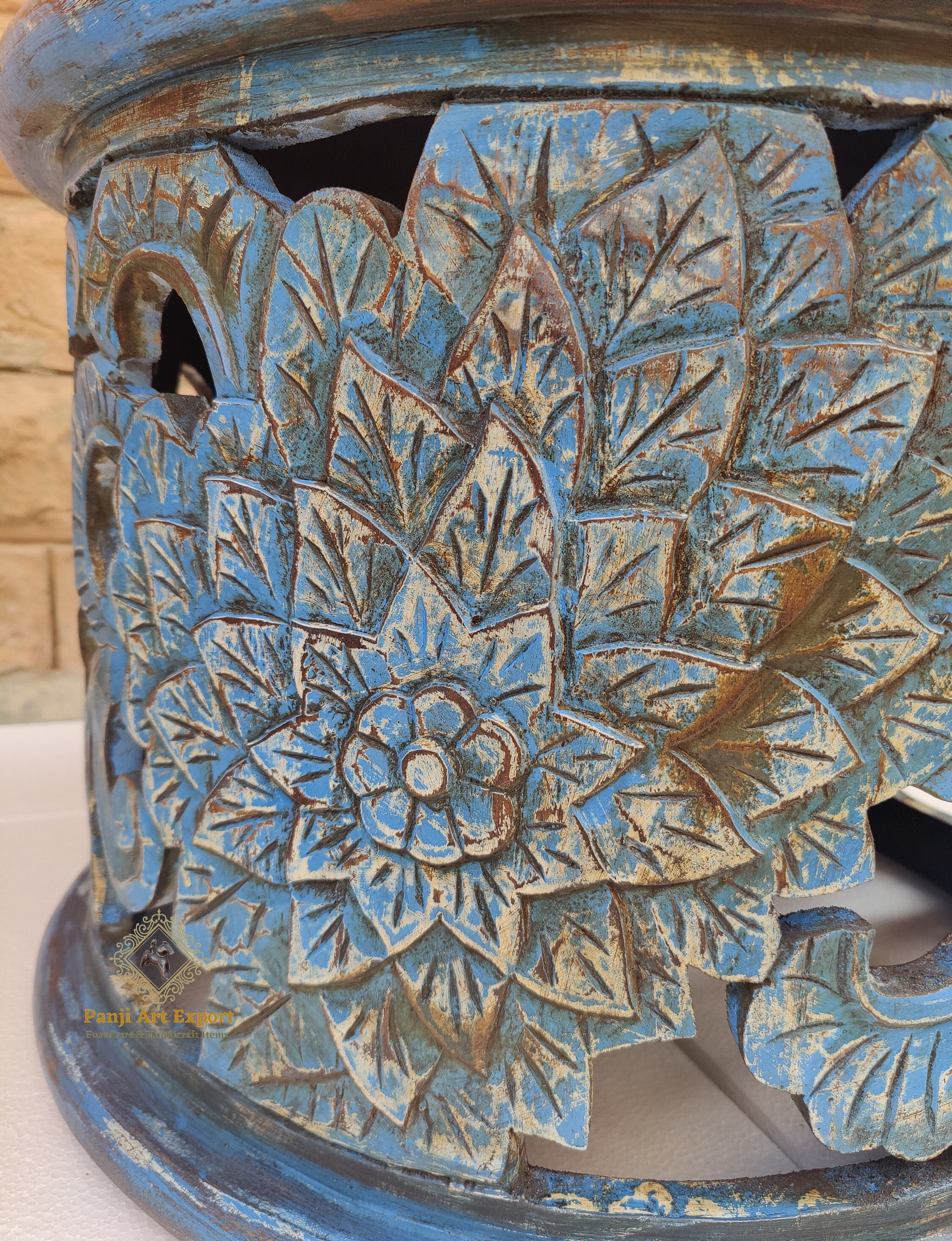 Hand Carved Mango Wood Coffee Table: Floral Lattice Indian Art - Etsy