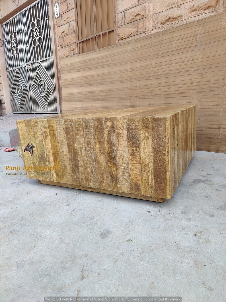 Wooden Coffee Table Wood Square Box Style Coffee Table - Etsy