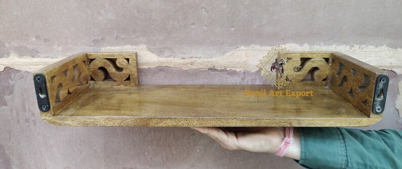 Hand Crafted Wooden Temple Shelf: Wall Mounted Pooja Ghar Mandap ...