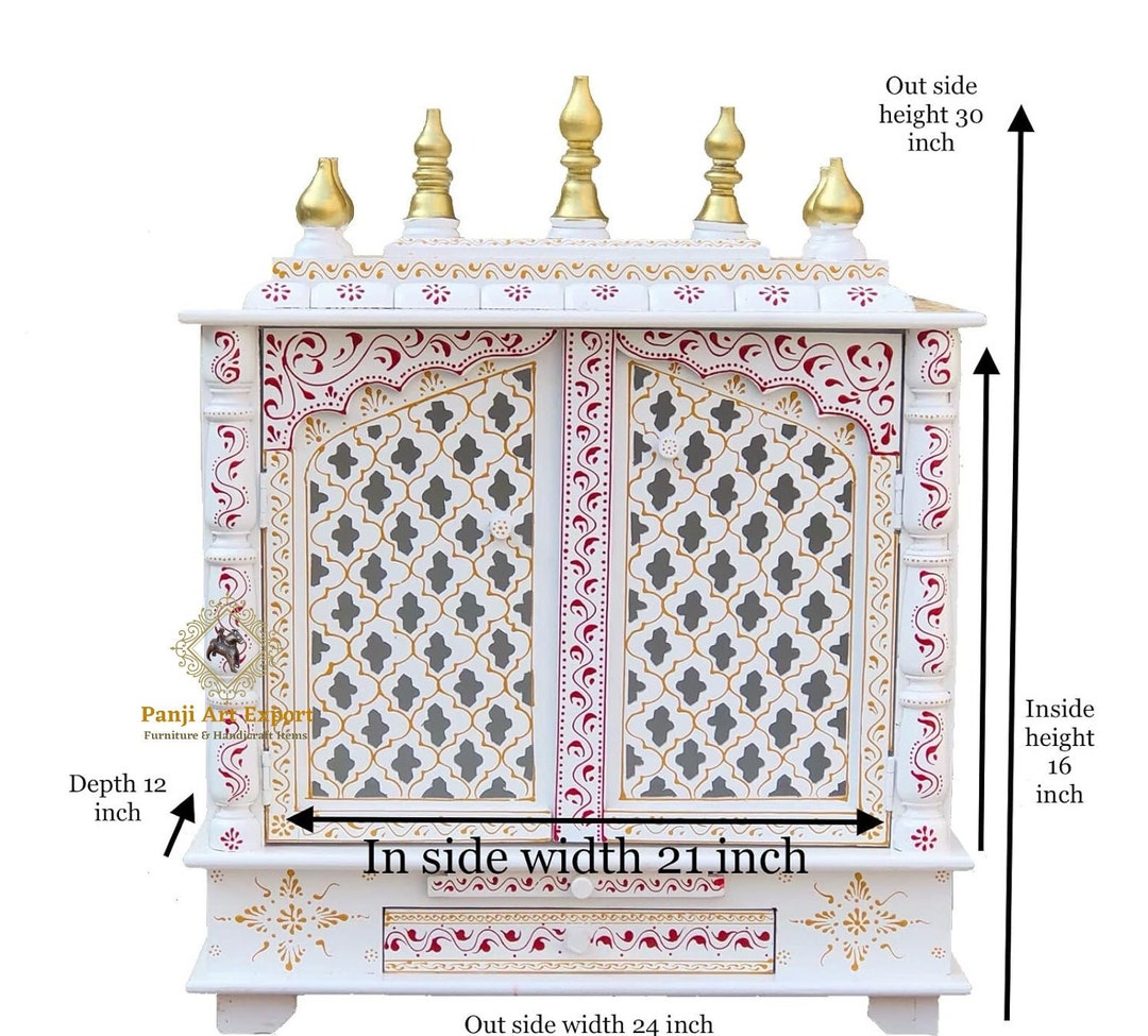 Wooden Pooja Room Temple Handcrafted Wall Hanging Mandir Pooja Ghar ...