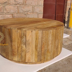 Wooden Round Storage Box Coffee Table Wooden Coffee Table - Etsy