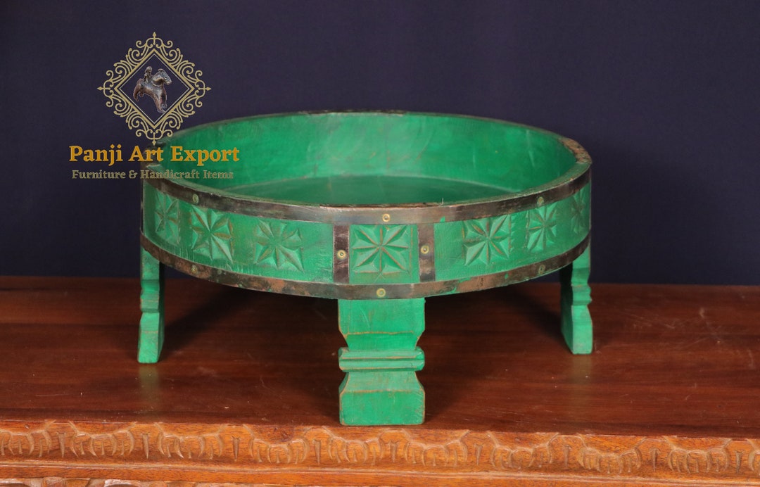Wooden Chakki Table Grinder Table Coffee Table, Vintage Handcarved ...